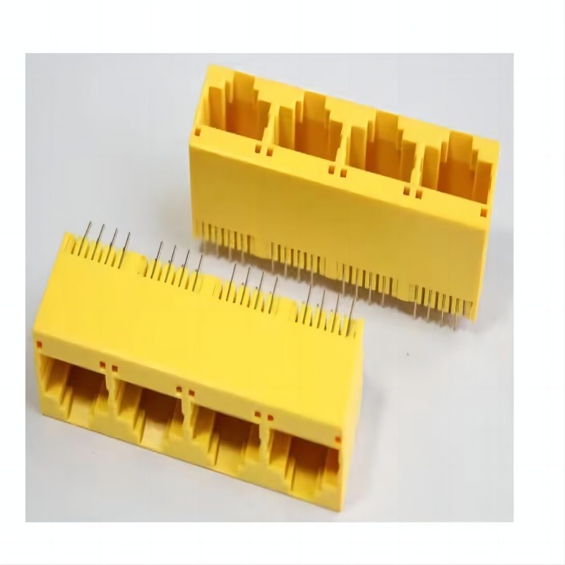52A 1X4 8P8C PCB JACK W/O SHIELD TOP ENTRY,ROUND PIN